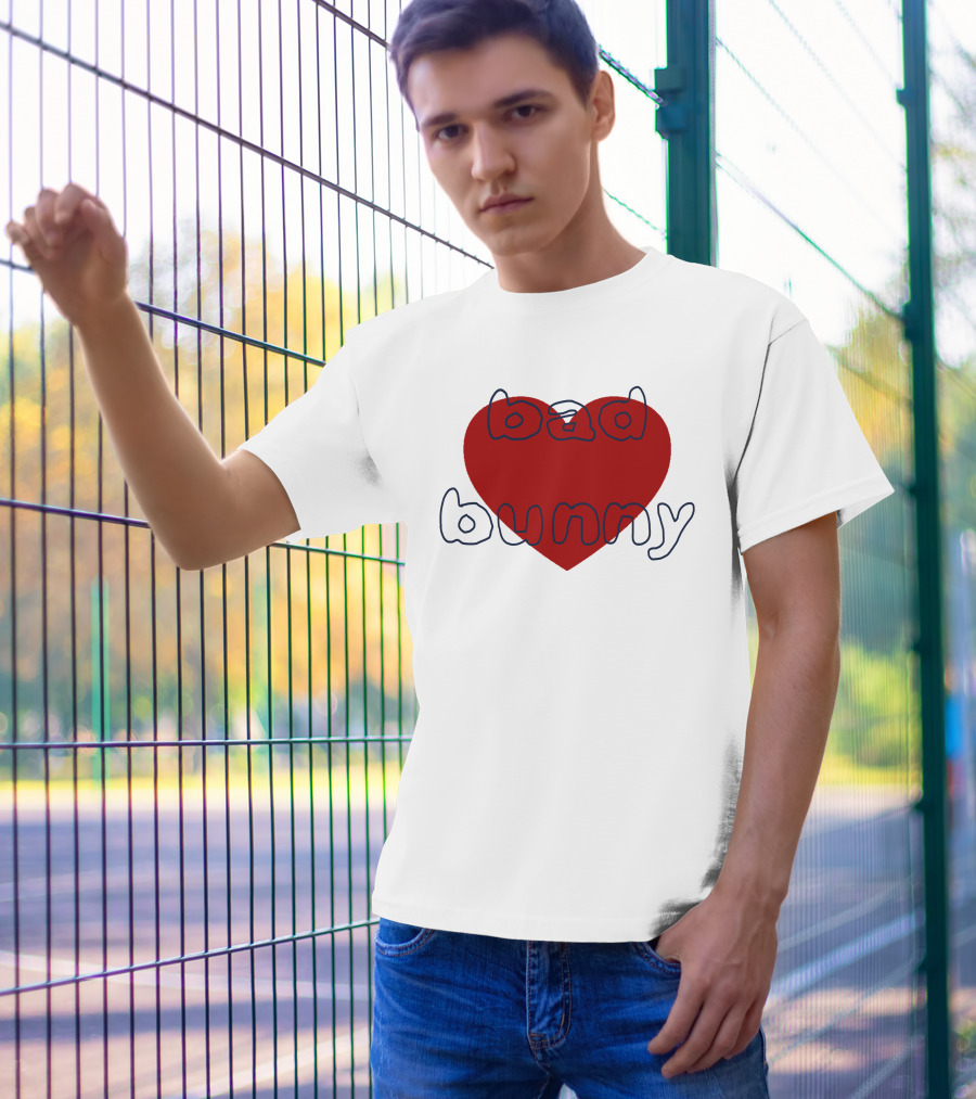 Bad Bunny Red Heart Sanbenito T-Shirt