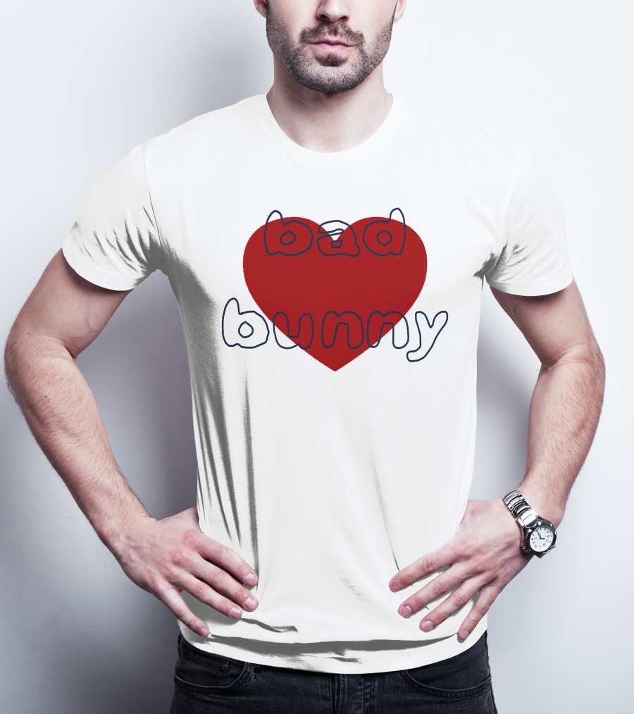 Bad Bunny Red Heart Sanbenito T-Shirt