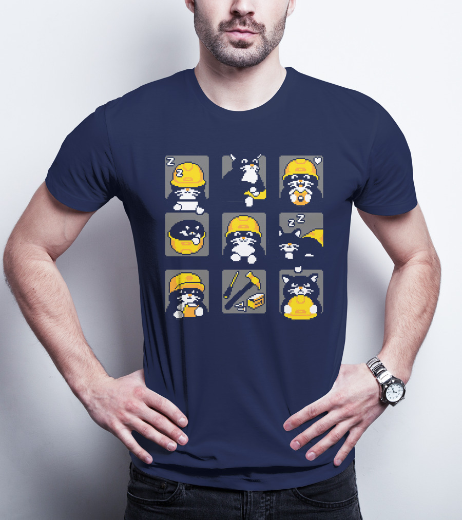 Rawpaw Ink Store Cats With Jobs Construction Workers Icons T-Shirt