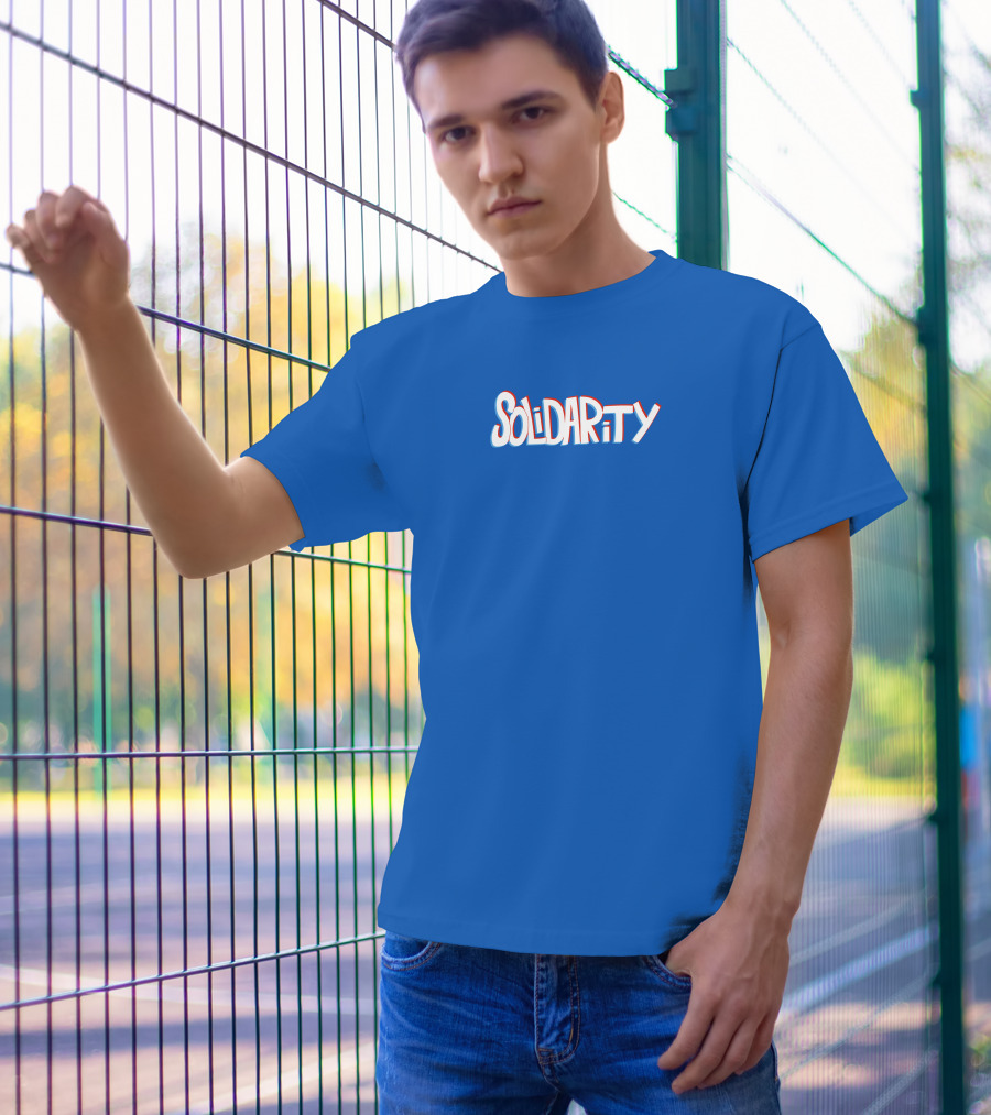 Solidaritycouk Solidarity Dyed Blue Text T-Shirt