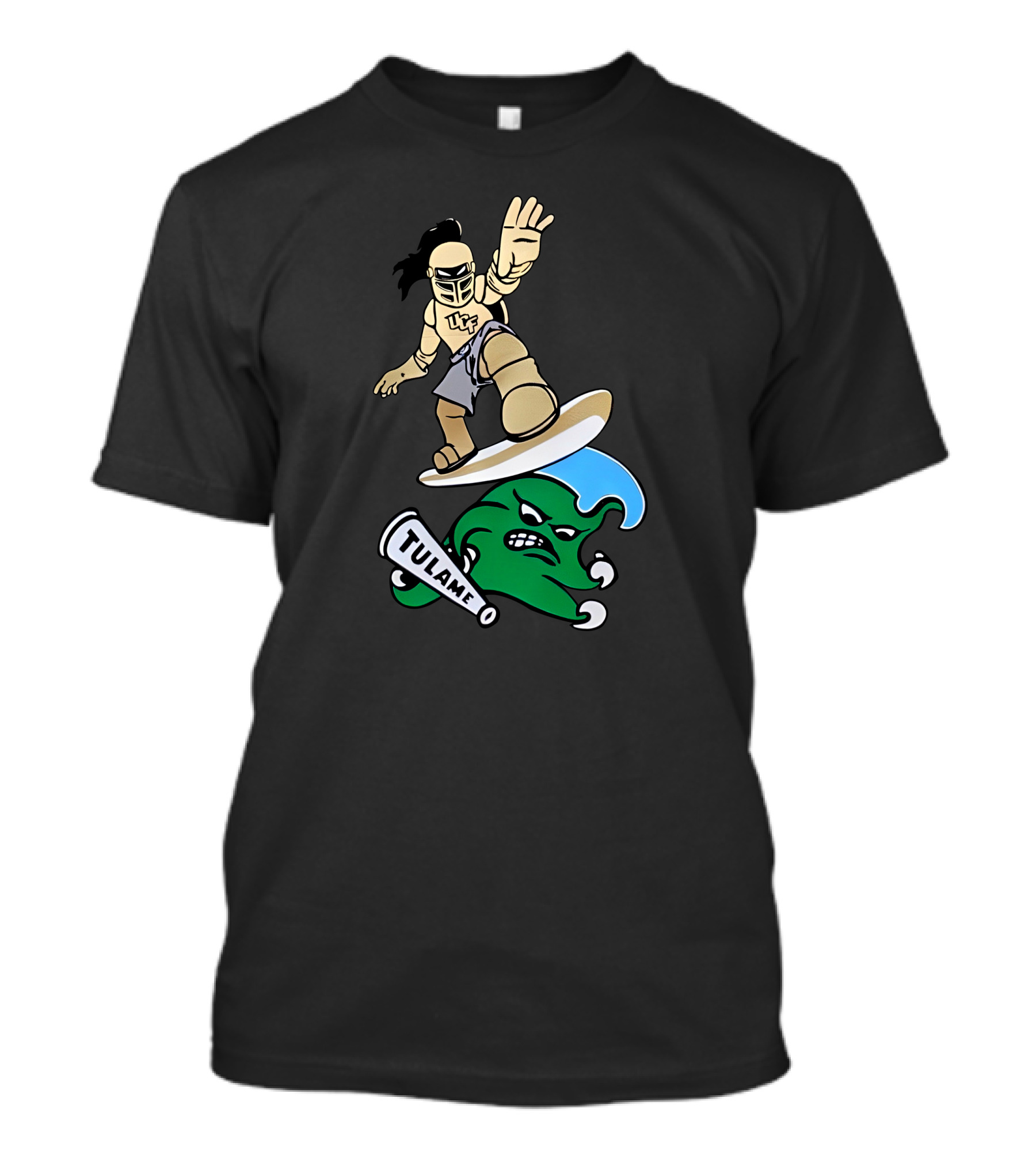 UCF Knight Surfing Tulane Green Wave Athletic Rivalry T-Shirt