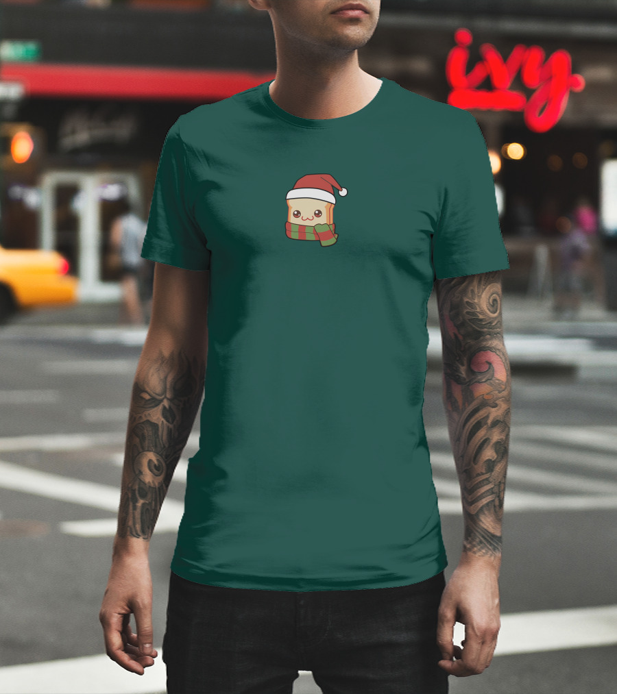 Friendship Bread Shop Christmas Bread Santa Hat And Scarf T-Shirt