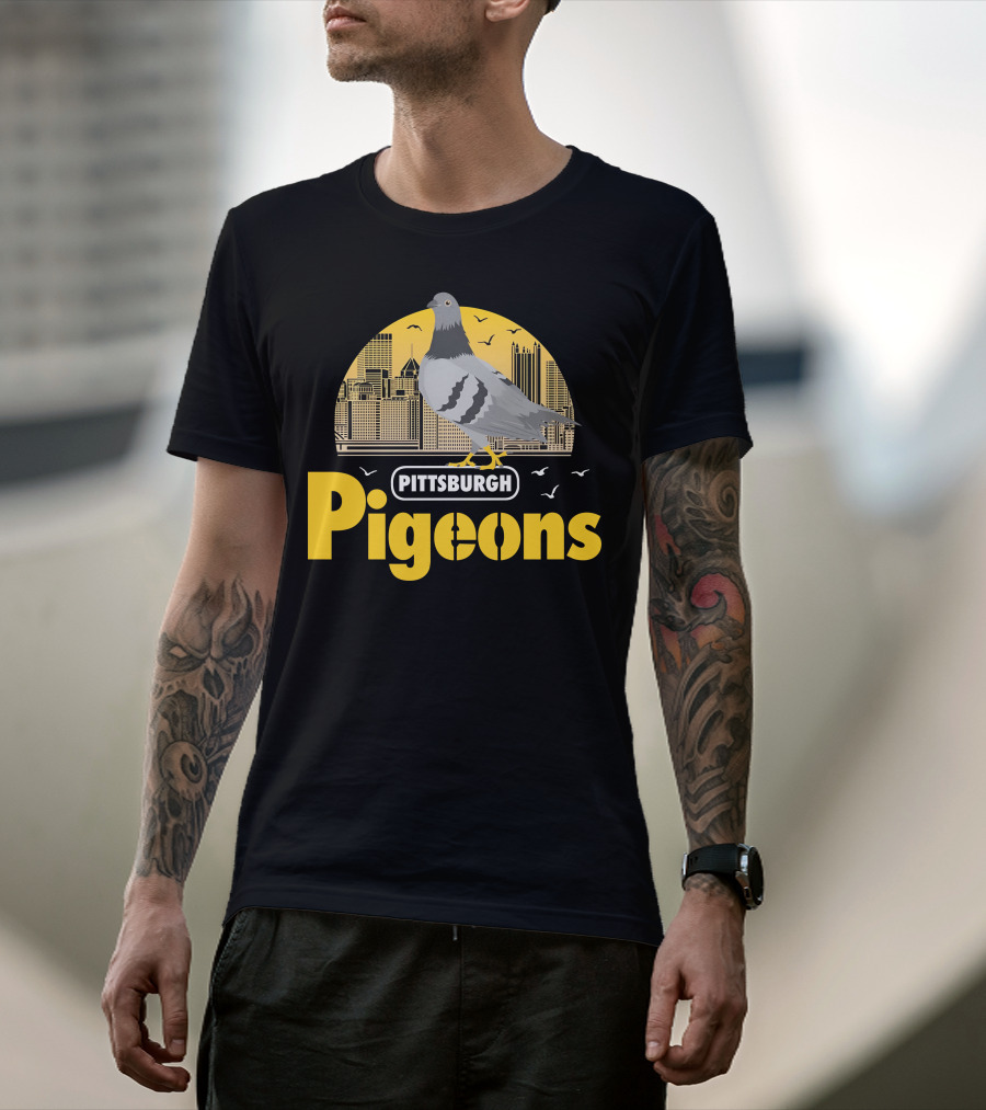 Pittsburgh Clothing Company Pigeons Skyline Bird T-Shirt