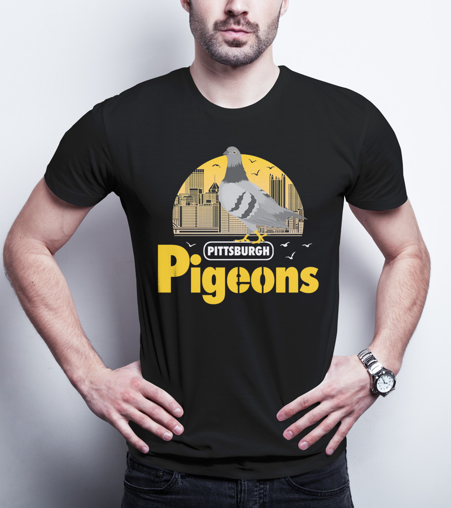 Pittsburgh Clothing Company Pigeons Skyline Bird T-Shirt