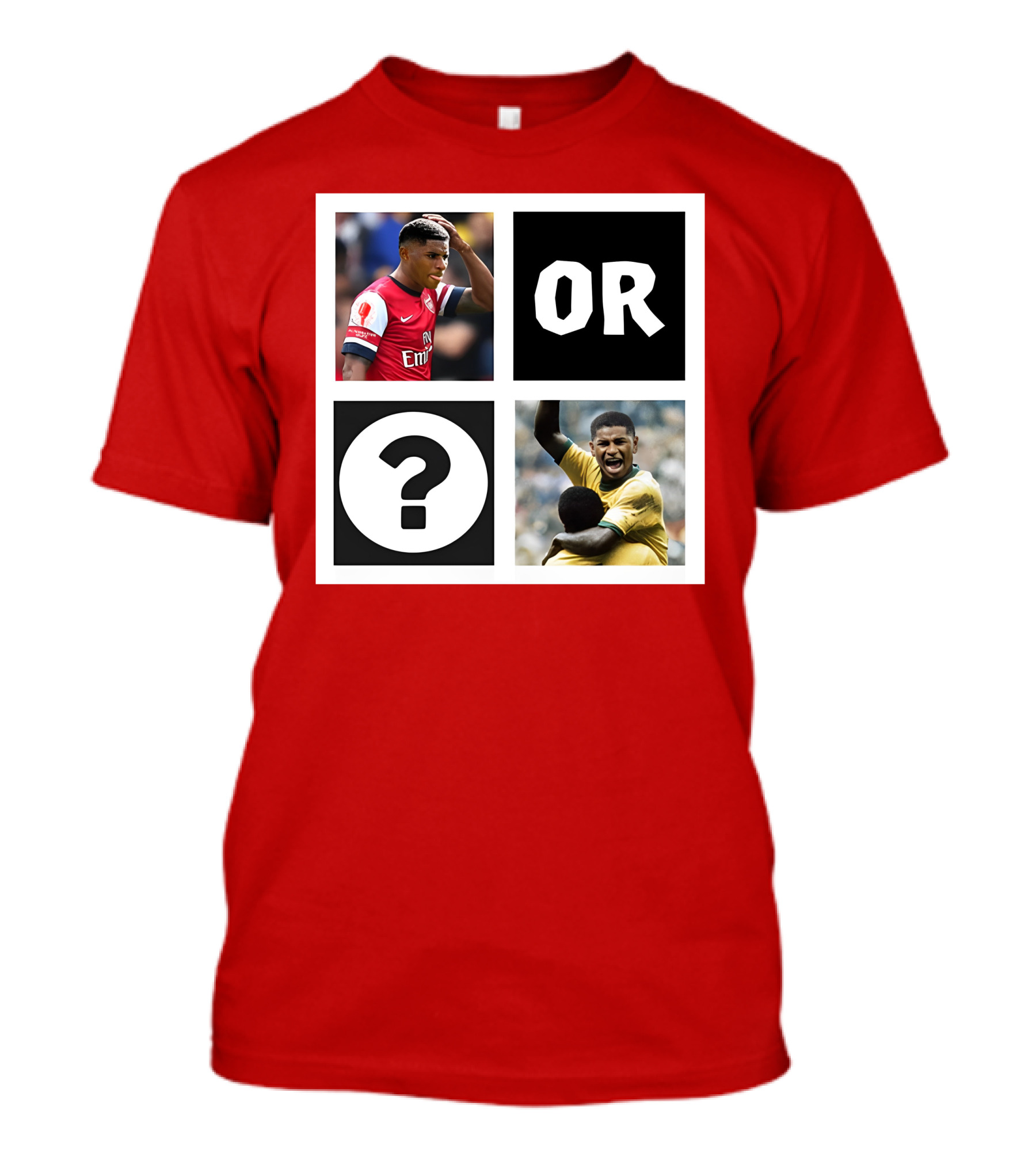 Redmancdesigns Walcott Or Pele Soccer Icons Question Mark Retro Combo T-Shirt