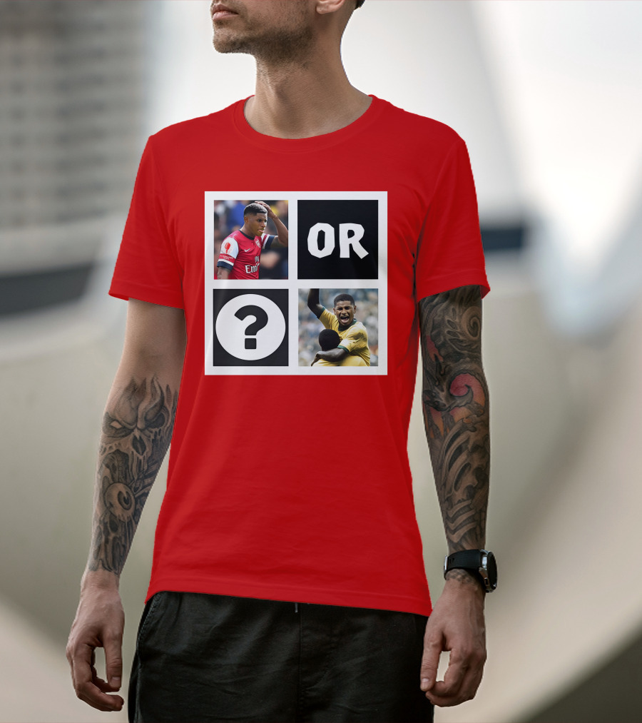 Redmancdesigns Walcott Or Pele Soccer Icons Question Mark Retro Combo T-Shirt