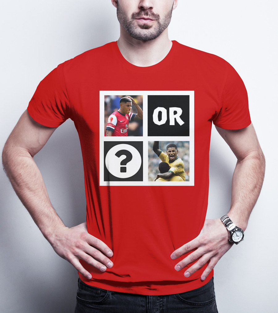 Redmancdesigns Walcott Or Pele Soccer Icons Question Mark Retro Combo T-Shirt