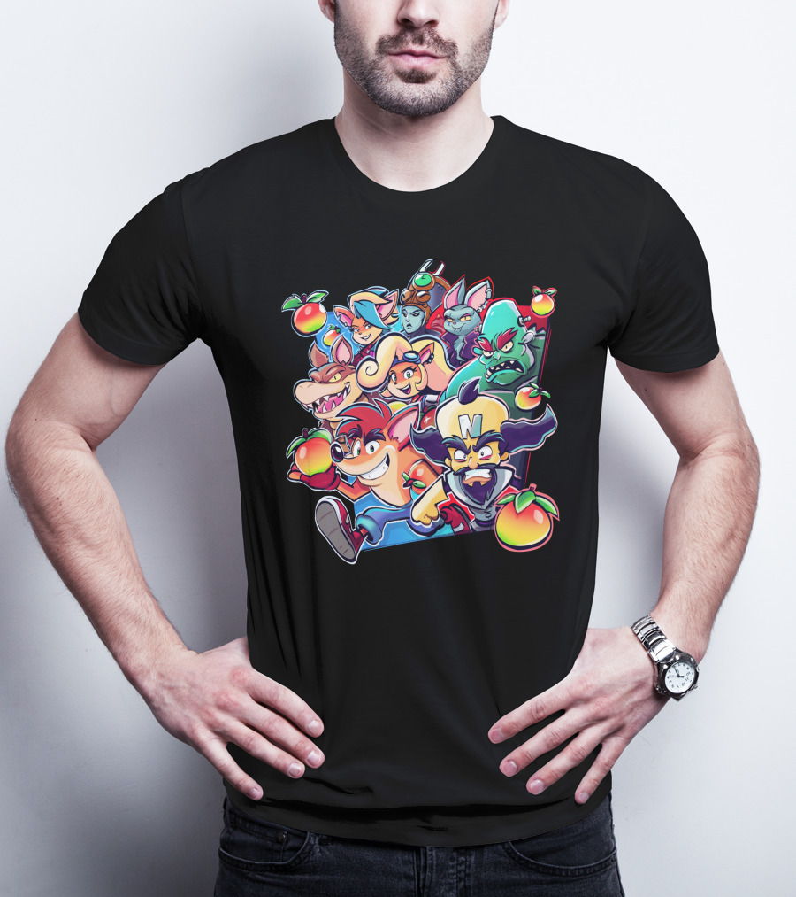 Kevin Fagaragan Crash Team Rumble Cartoon Characters With Apples T-Shirt