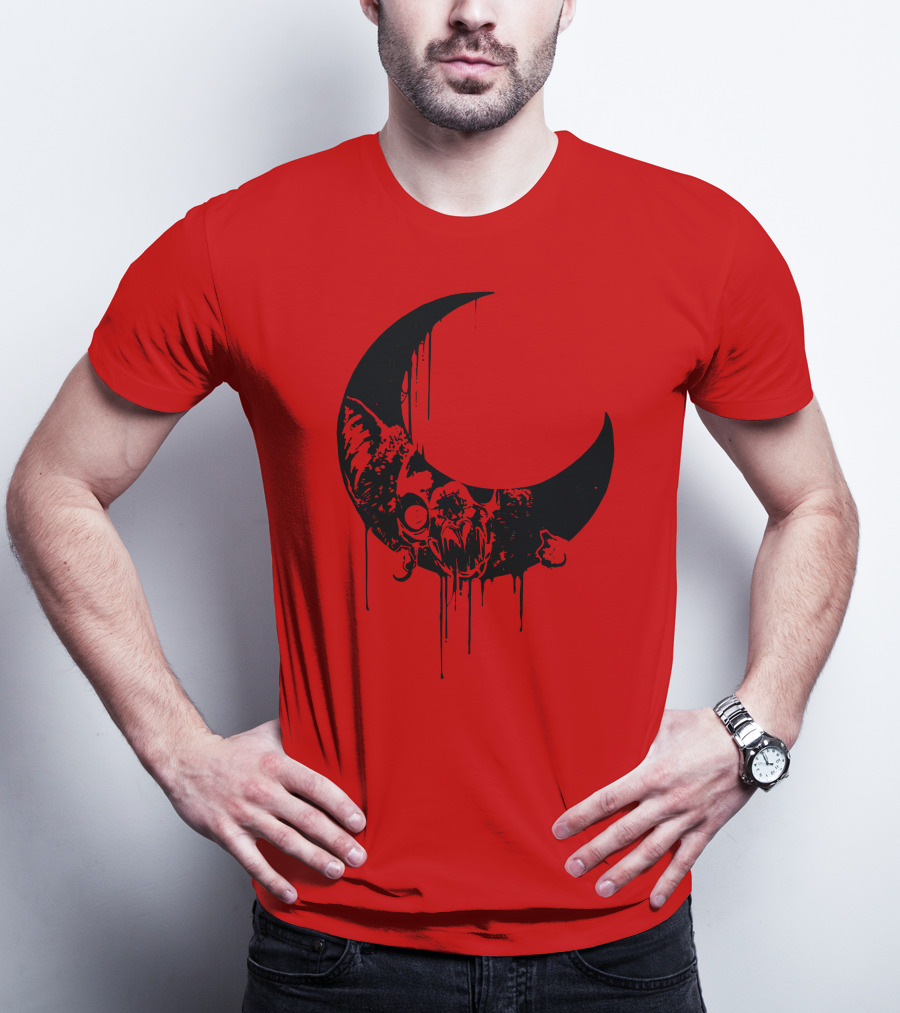 Mxmorggo Blood Moon Bat Dripping T-Shirt