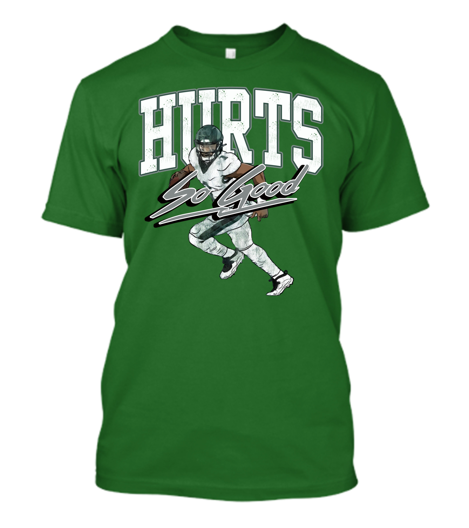 Hurts So Good Pigment Dyed Football Player Green T-Shirt