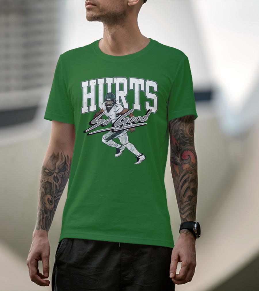 Hurts So Good Pigment Dyed Football Player Green T-Shirt