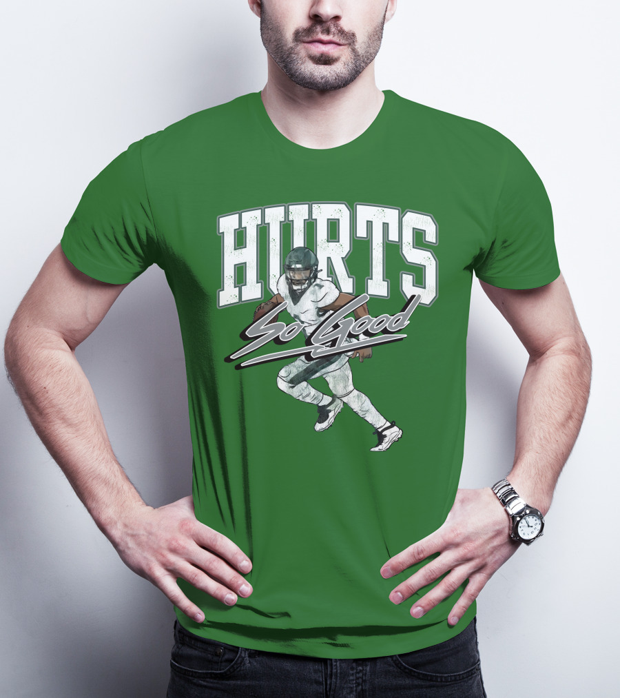 Hurts So Good Pigment Dyed Football Player Green T-Shirt