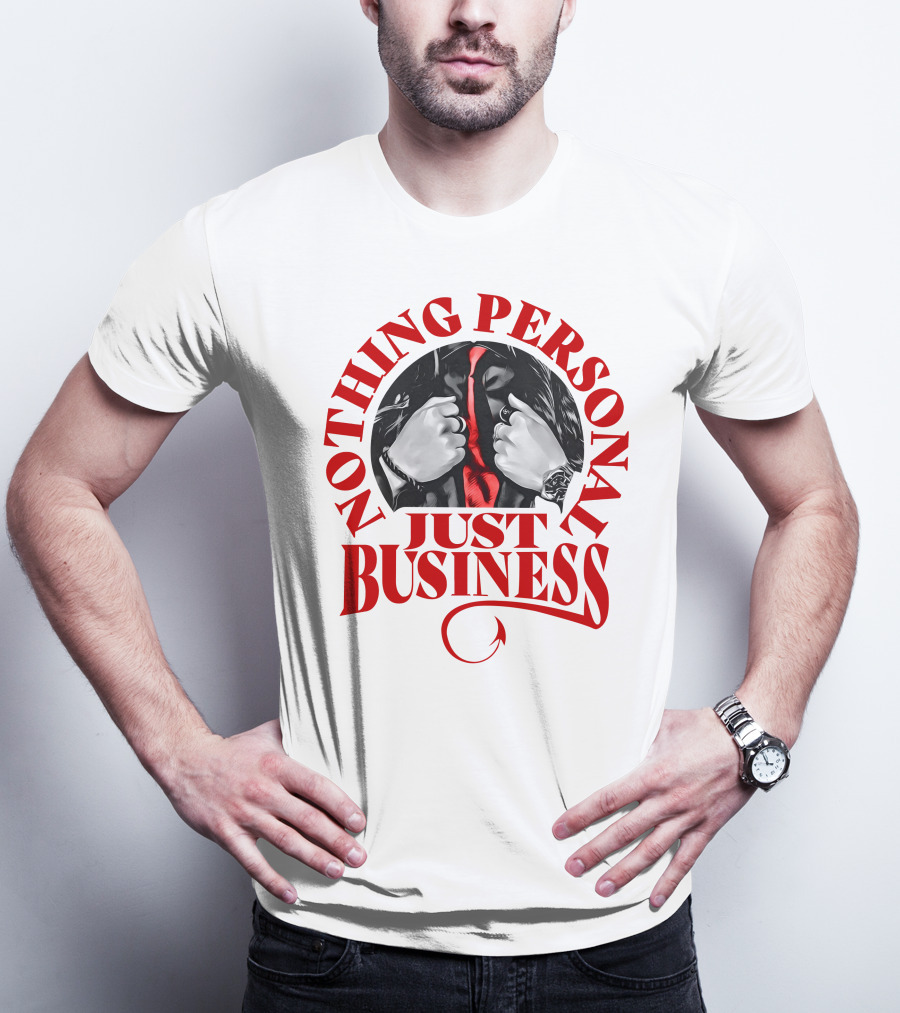 Nothing Personal Just Business Red Tie Hidden Face T-Shirt