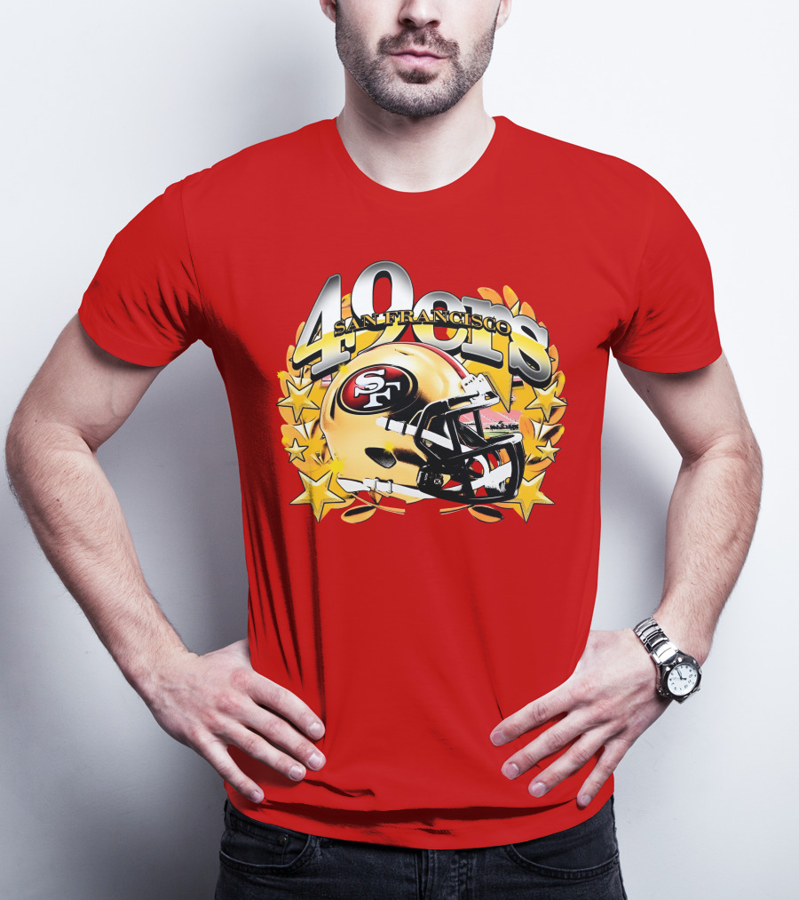 49Ers San Francisco Football Helmet Stars T-Shirt