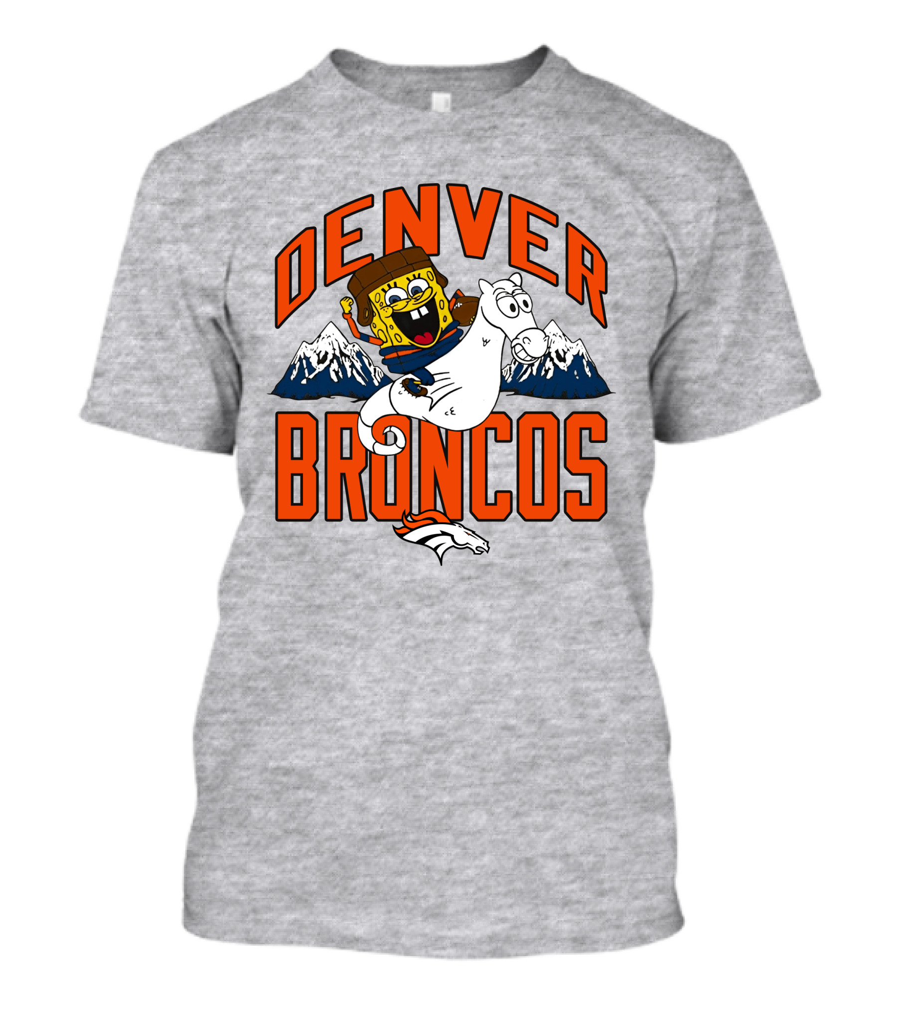 Denver Broncos Homage X Spongebob Men's Fanatics Gray Pro Shop T-Shirt