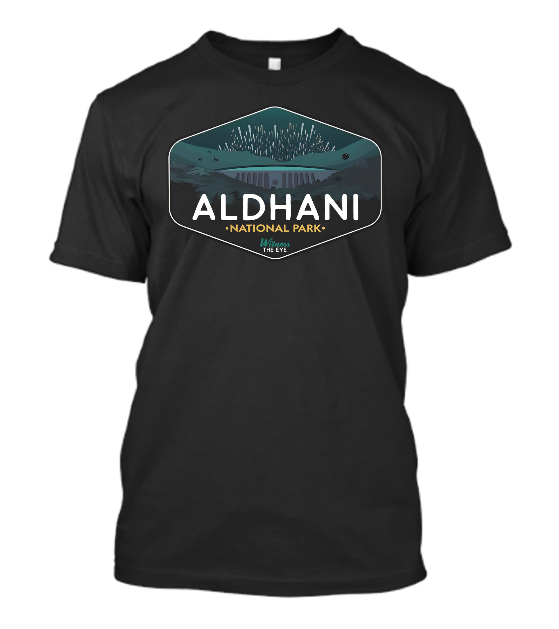 Aldhani National Park Witness The Eye Scenic Emblem T-Shirt