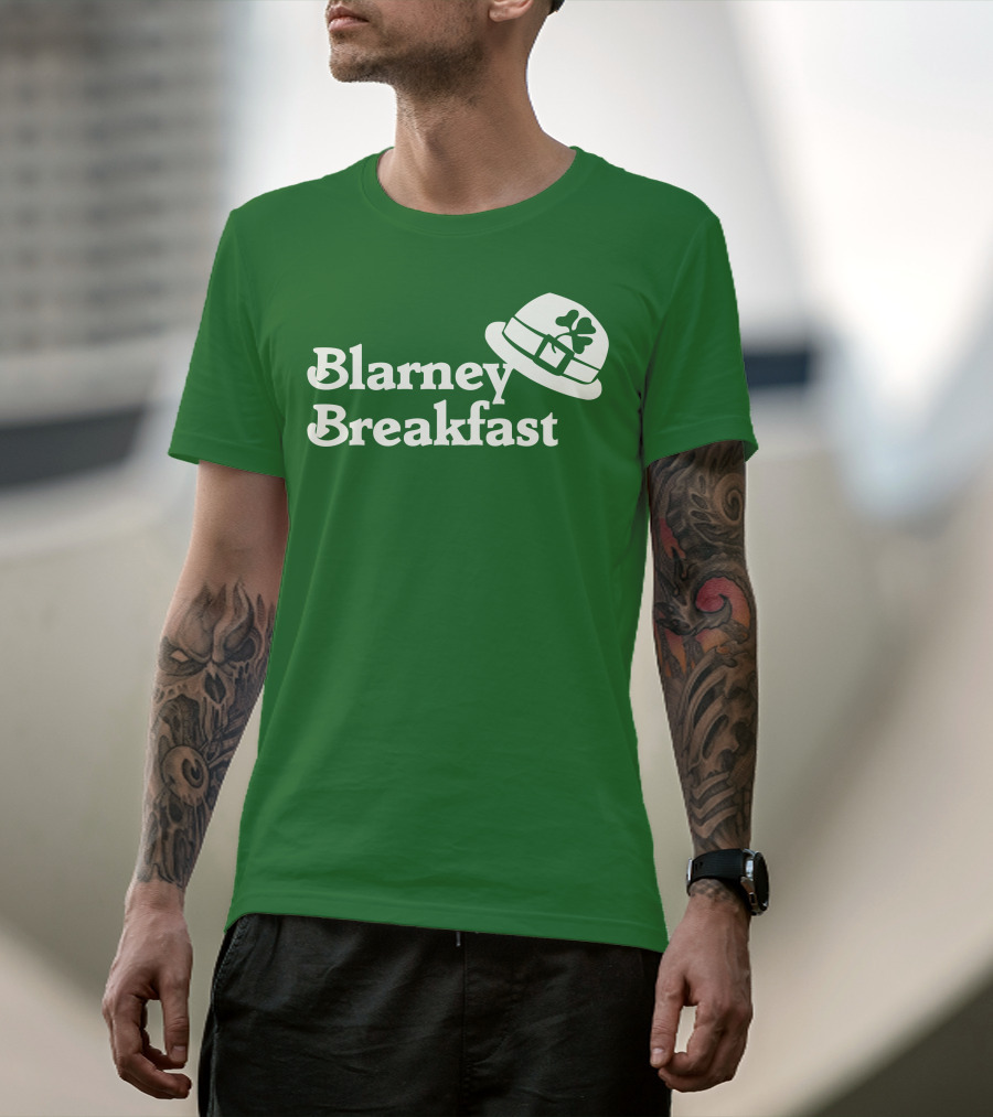 Blarney Breakfast Leprechaun Hat Shamrock Green T-Shirt