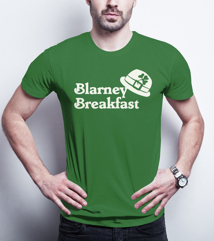 Blarney Breakfast Leprechaun Hat Shamrock Green T-Shirt