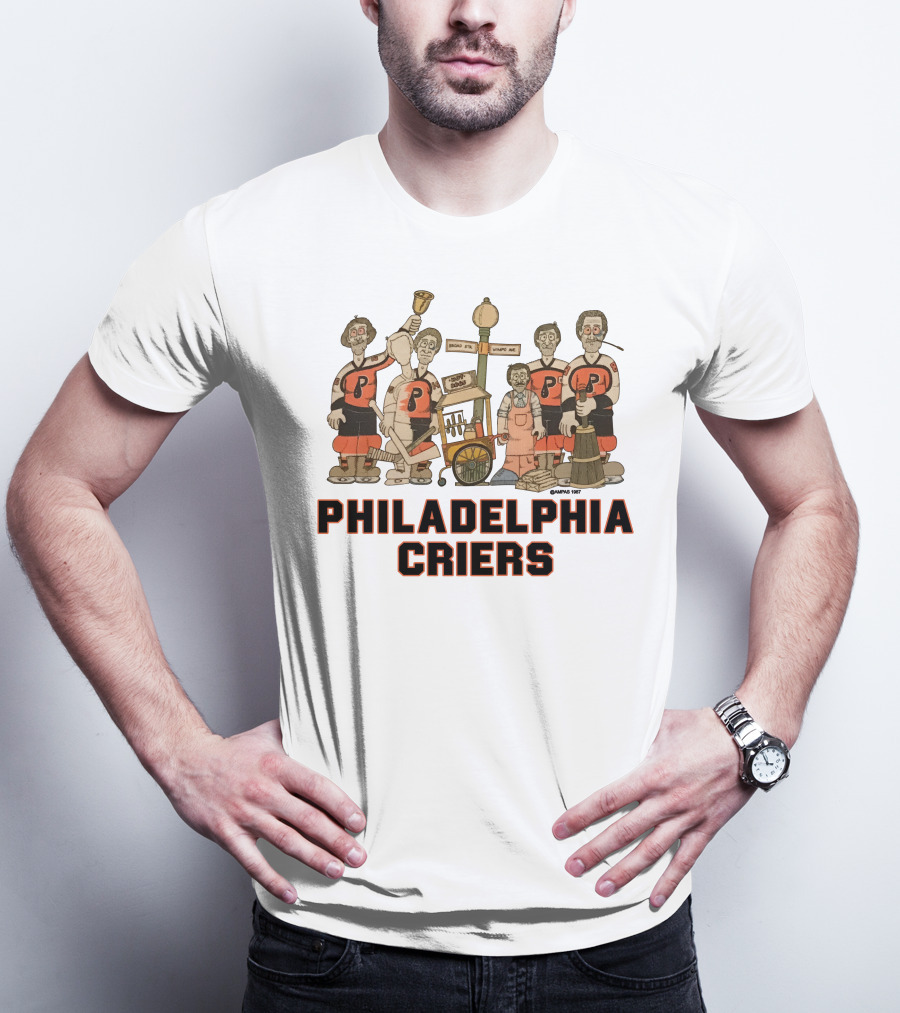 Philadelphia Criers Hockey Team Cartoon Characters With Instruments T-Shirt
