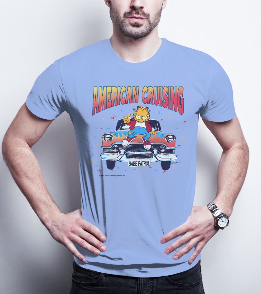 Garfield American Cruising Babe Patrol Vintage Car Vibe T-Shirt