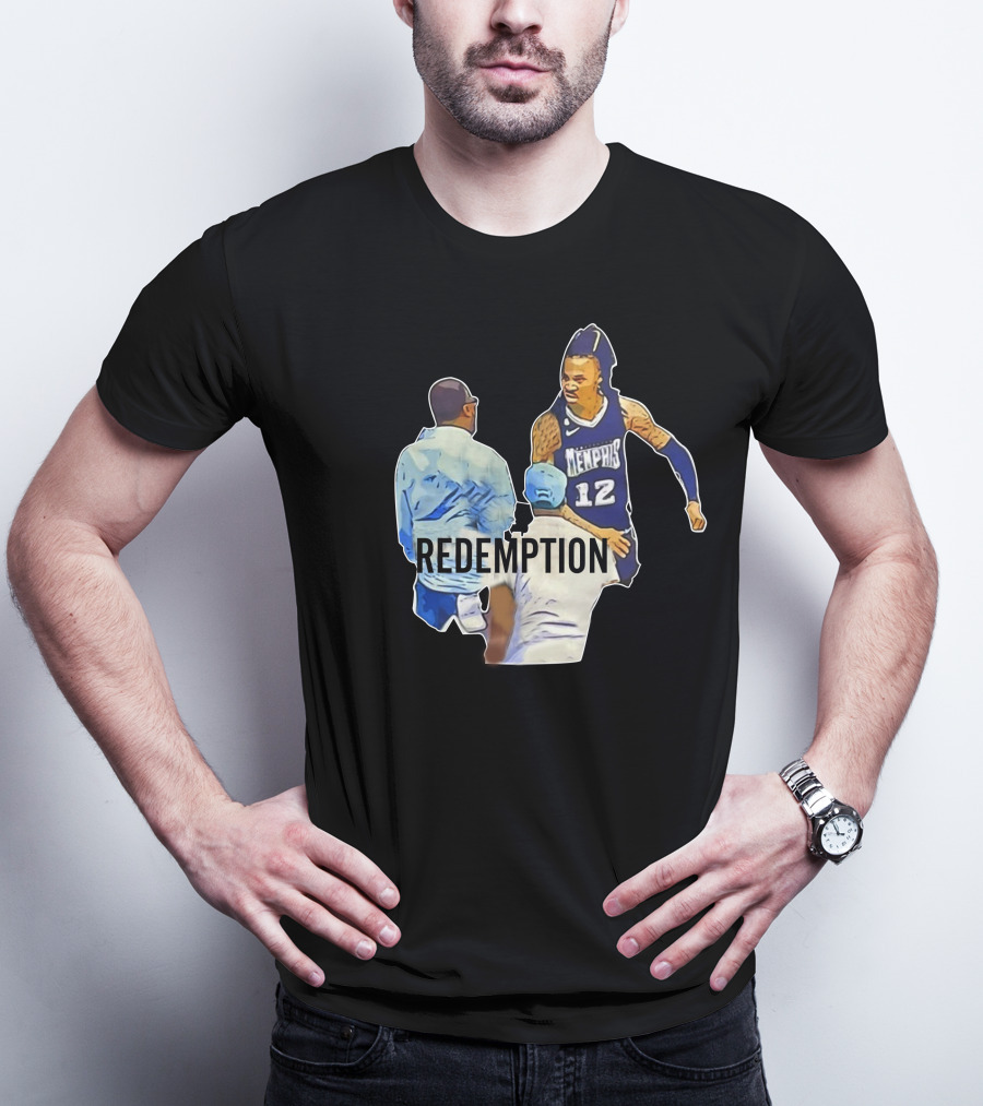 Ja Morant Dad Grizzlies Redemption Memhis Basketball Iconic Scene T-Shirt