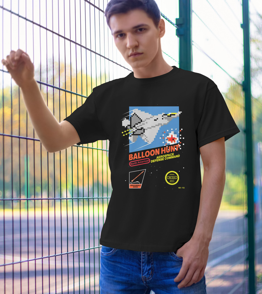 Balloon Hunt North American Aerospace Defense Command AIM-9X Missile Series REV F-22 Original War Zone Quality Product T-Shirt
