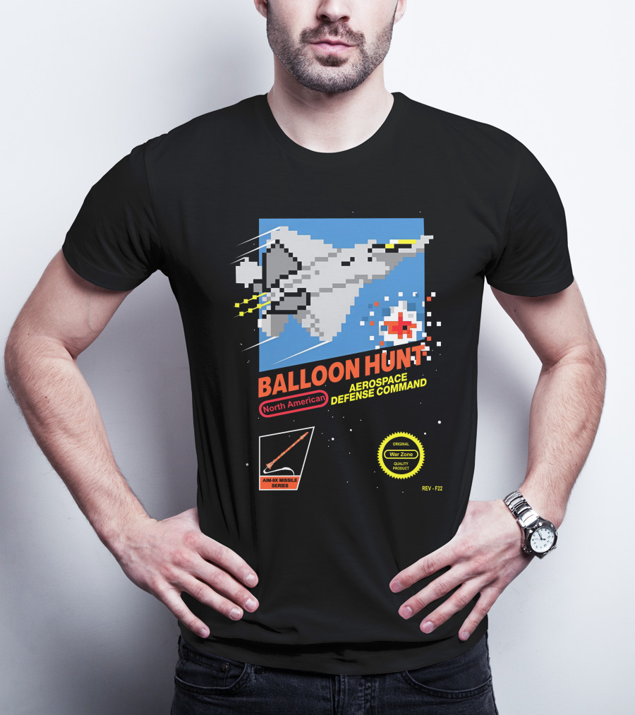 Balloon Hunt North American Aerospace Defense Command AIM-9X Missile Series REV F-22 Original War Zone Quality Product T-Shirt