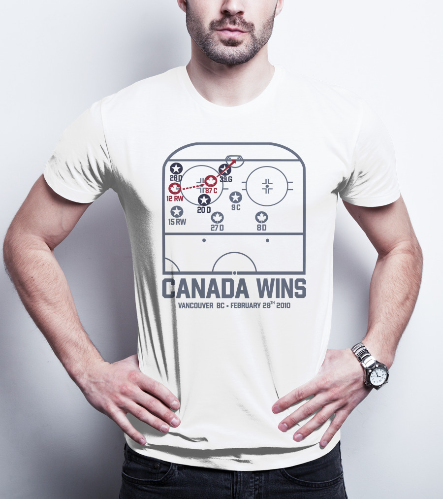 Canada Wins Vancouver BC February 28Th 2010 Hockey Rink Strategy Map T-Shirt
