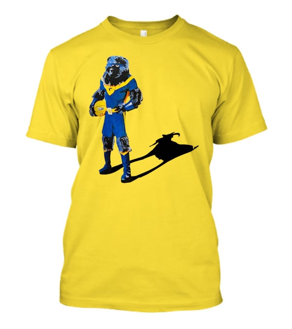 Memphis Grizzlies Bear With Superhero Goat Shadow Holding Basketball T-Shirt