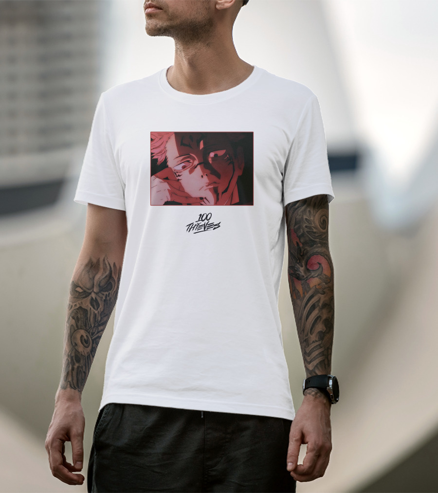 100 Thieves Sukuna Anime Character T-Shirt