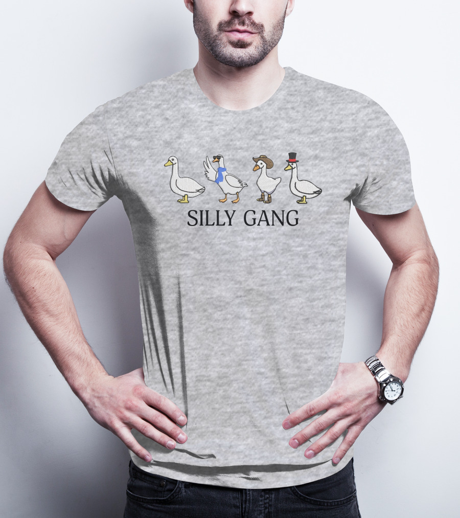 Silly Gang Ducks With Cowboy Hat And Top Hat T-Shirt