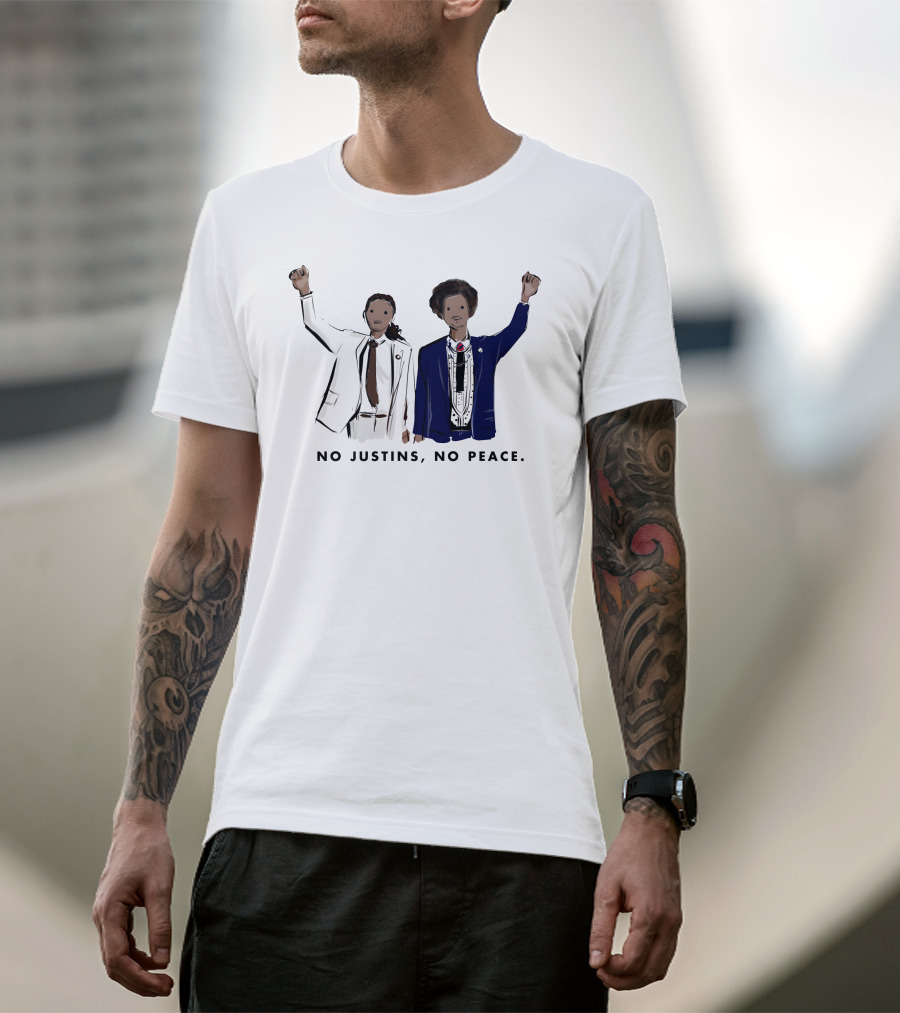 No Justins No Peace Raising Fists T-Shirt