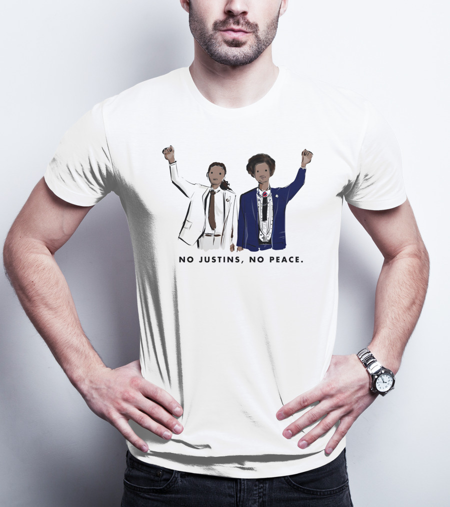 No Justins No Peace Raising Fists T-Shirt