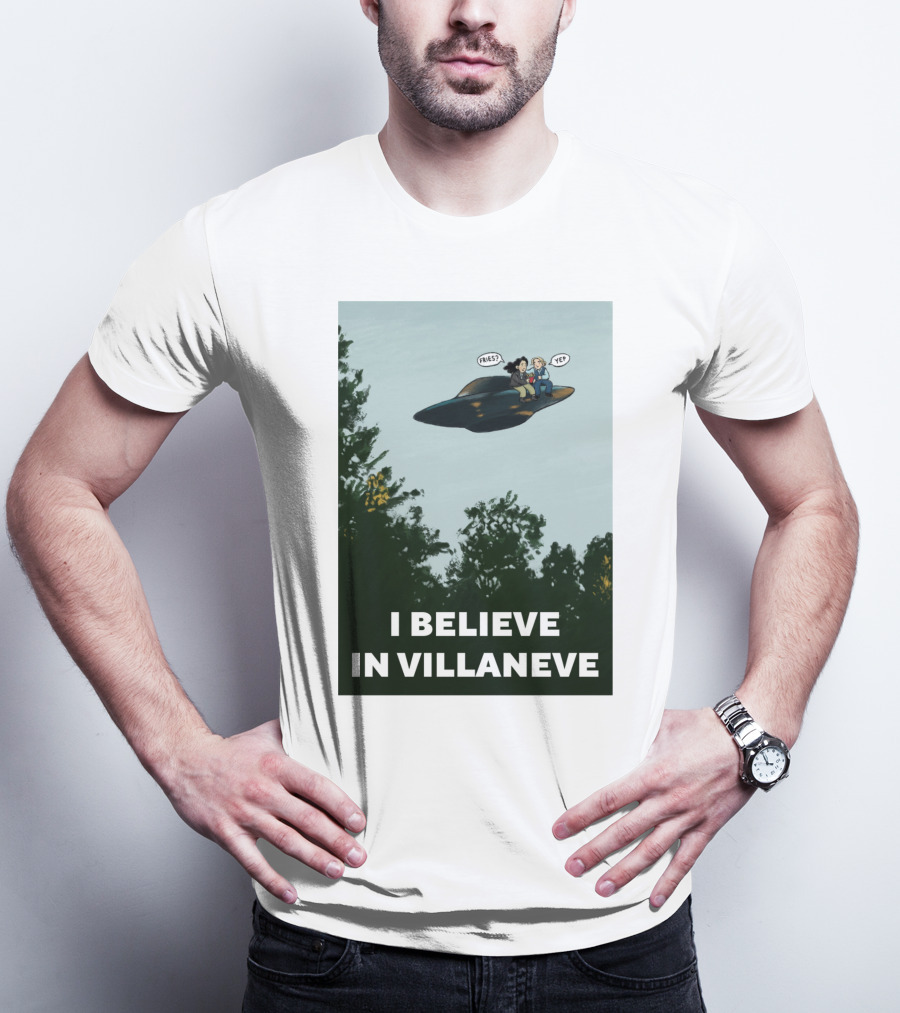 I Believe In Villaneve Trees UFO Scully Mulder Speech Bubbles T-Shirt