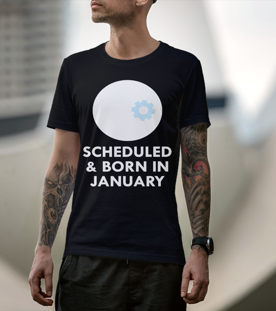 Scheduled And Born In January Engineer Kid Gear T-Shirt