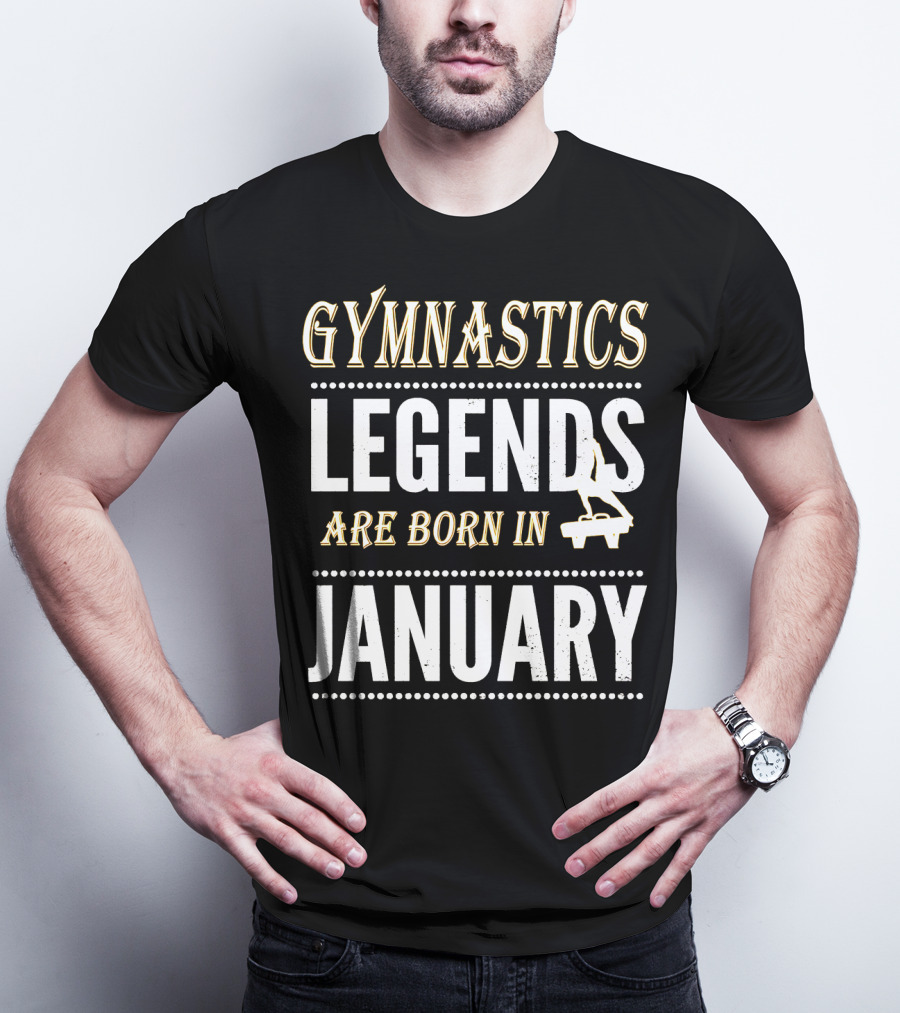 Gymnastics Legends Born In January With Balance Beam T-Shirt