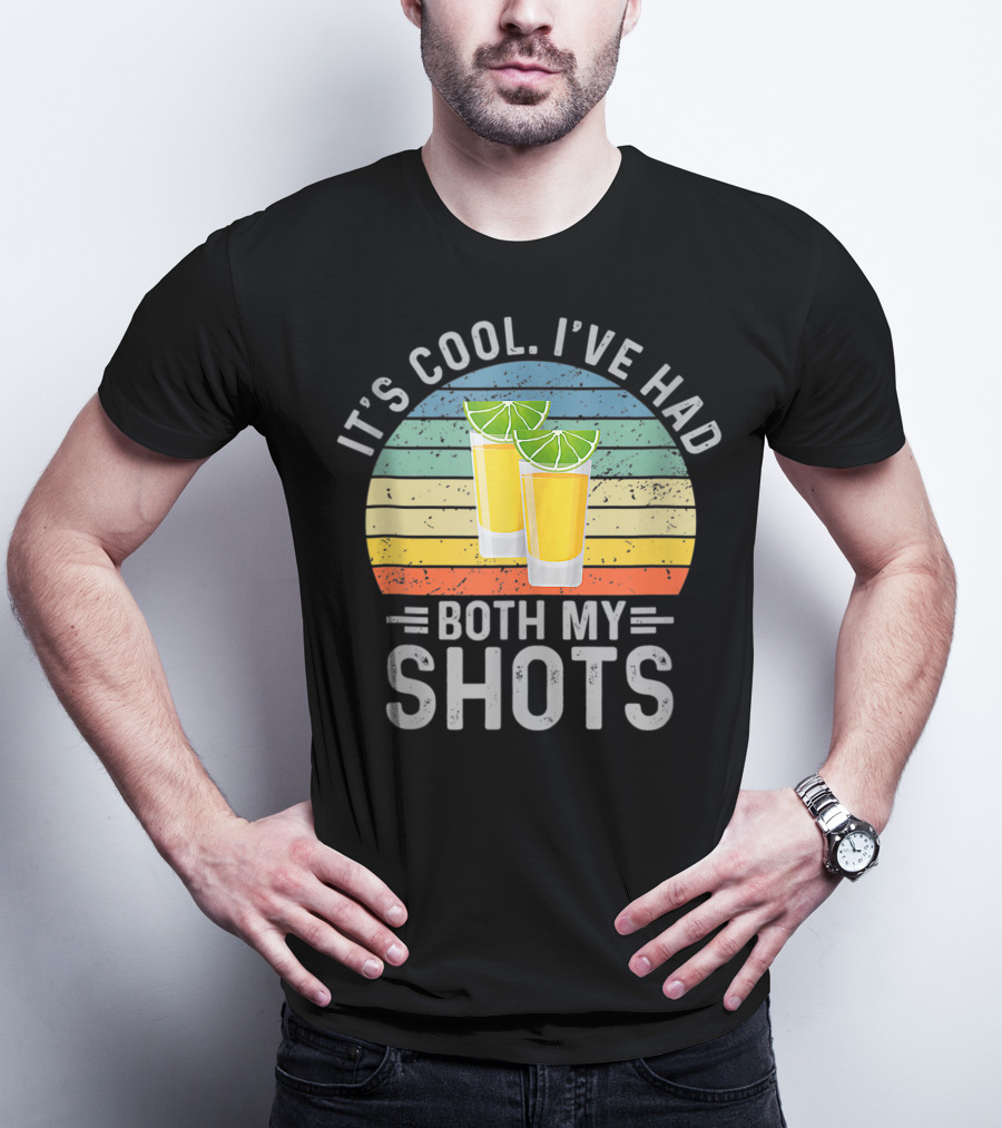 It's Cool I've Had Both My Shots Retro Sunset Lime Shot Glasses T-Shirt