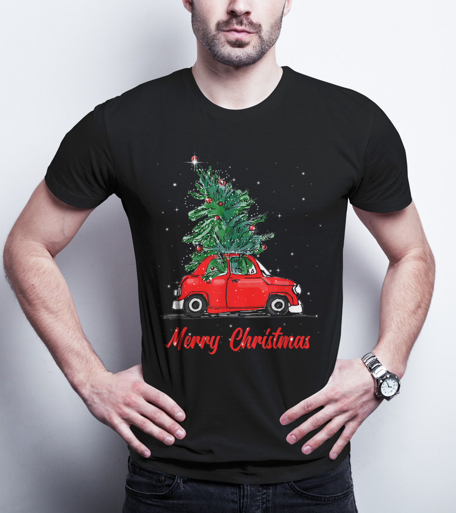Merry Christmas Red Truck With Christmas Tree Pajama Gifts T-Shirt
