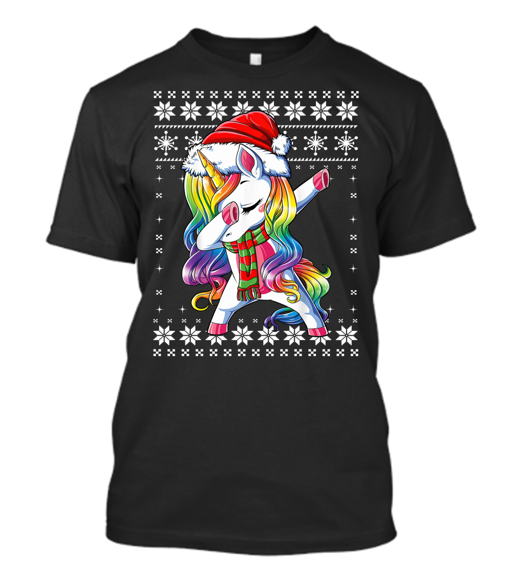 Unicorn Dabbing Santa Christmas T-Shirt