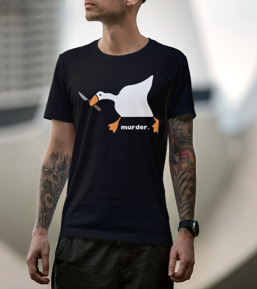 Murder Goose With Knife Funny T-Shirt