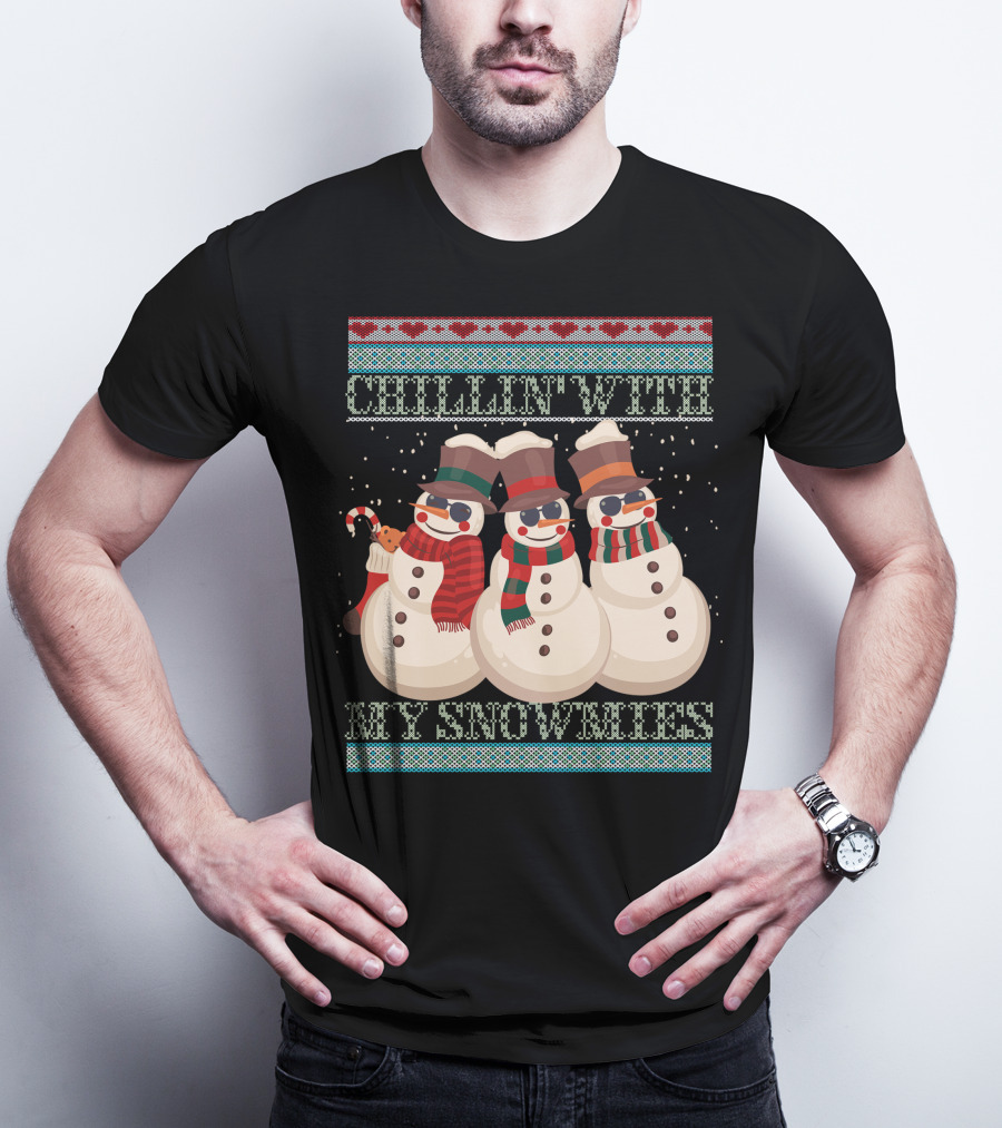 Chillin' With My Snowmies Hanes Men's Comfortwash Garment Dyed T-Shirt