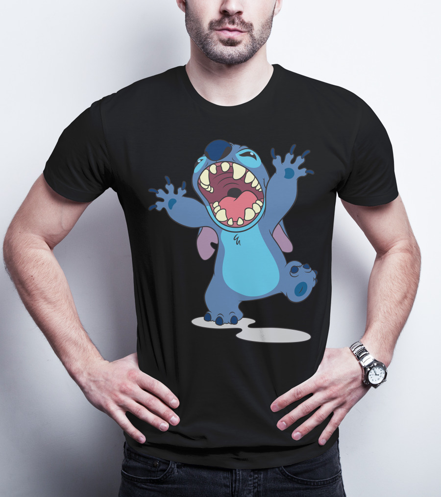 Disney Lilo And Stitch Energetic Roar Character Image T-Shirt