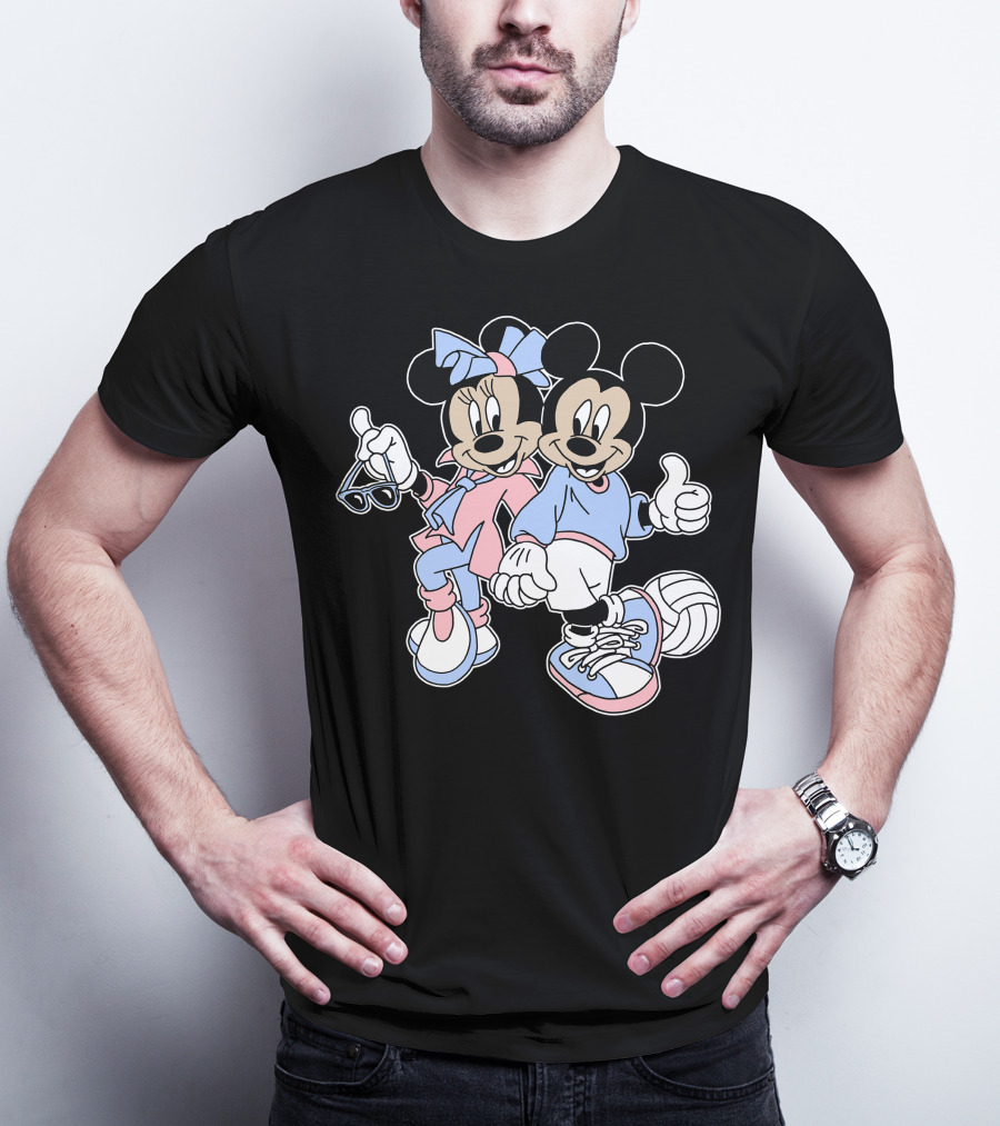 Disney Mickey And Minnie Volleyball Sports Duo T-Shirt