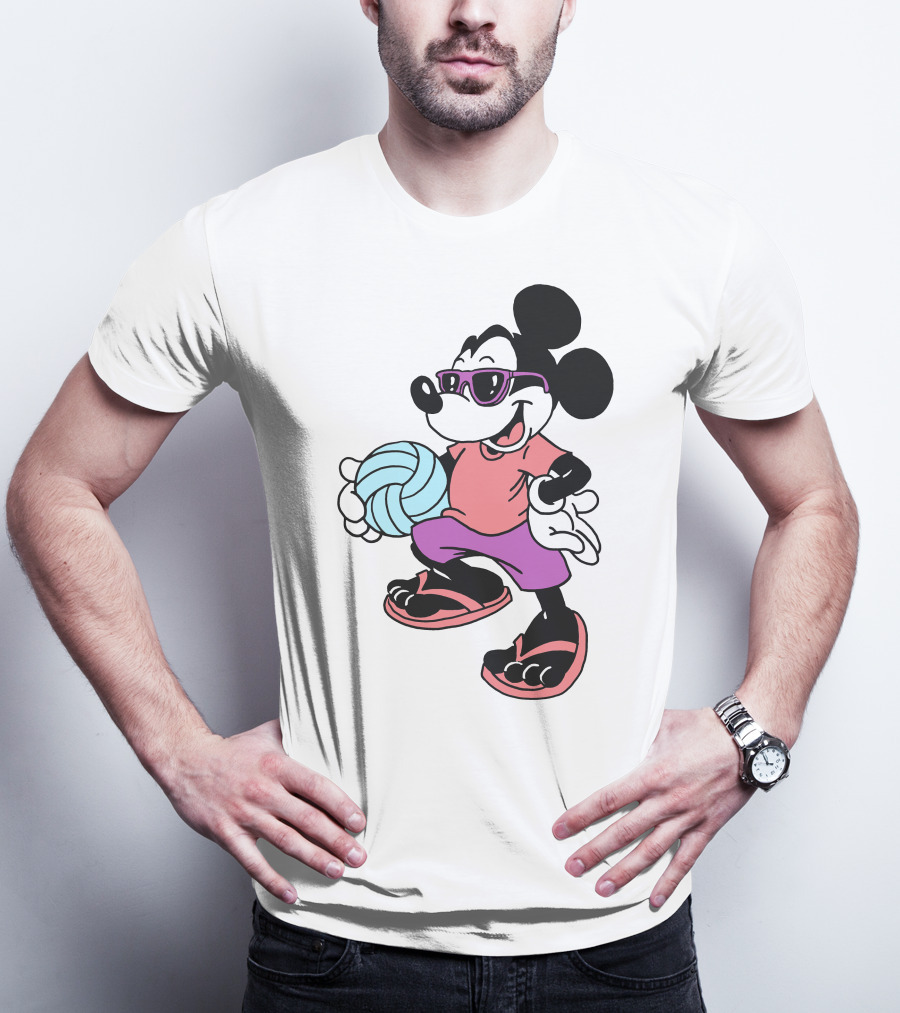 Disney Mickey Mouse Sunglasses Volleyball Playa Vibes T-Shirt