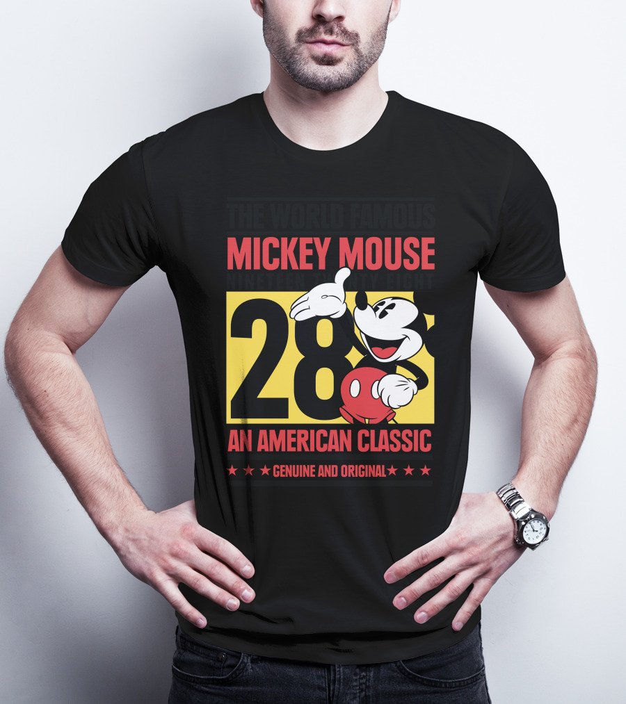 The World Famous Mickey Mouse Nineteen Twenty Eight 28 An American Classic Genuine And Original T-Shirt