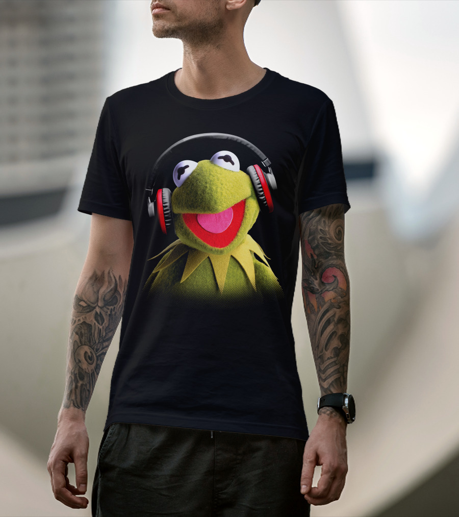 Disney Muppet Babies Kermit Headphones Retro T-Shirt