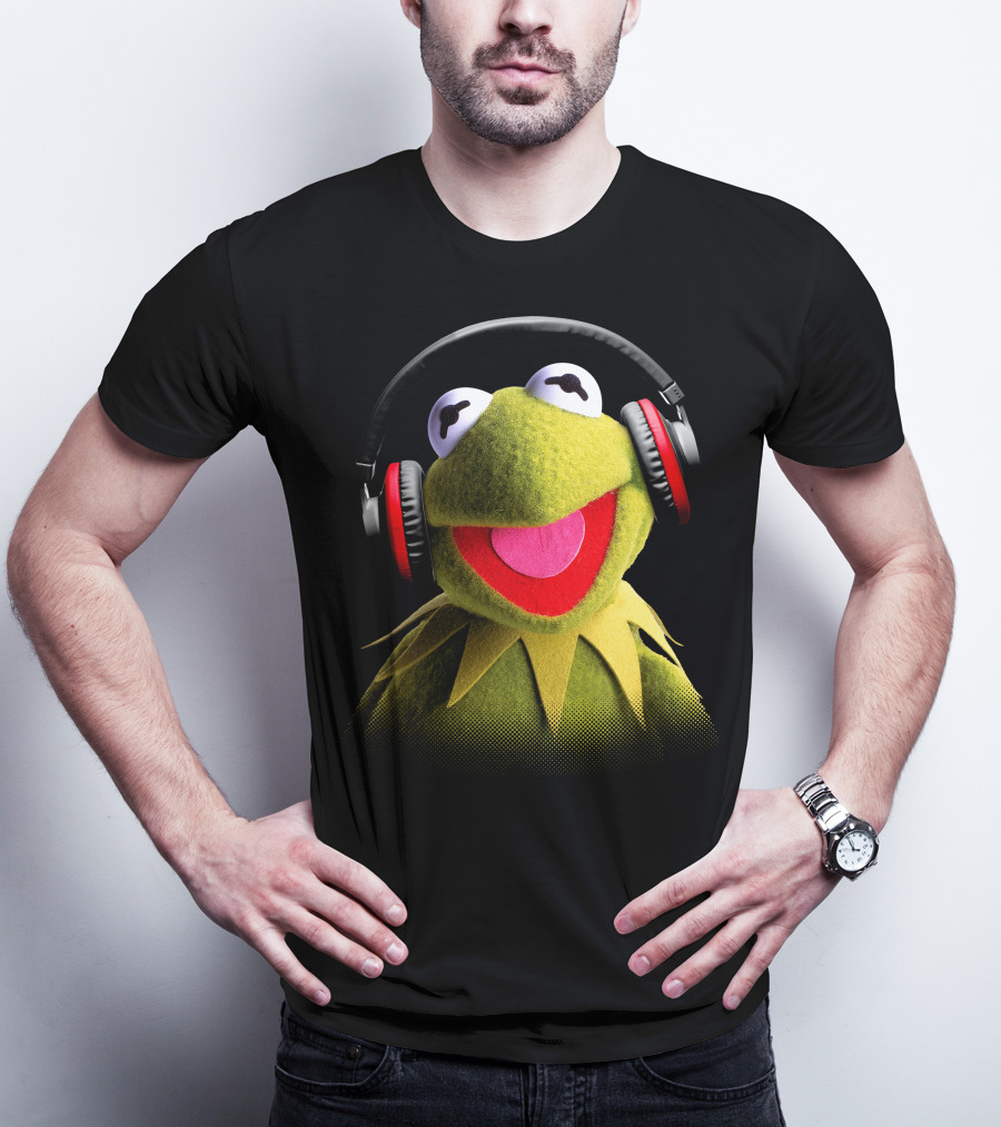 Disney Muppet Babies Kermit Headphones Retro T-Shirt