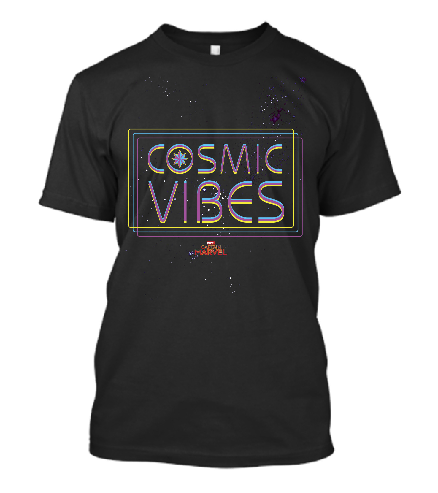 Captain Marvel Cosmic Vibes Galaxy Neon Marvel T-Shirt