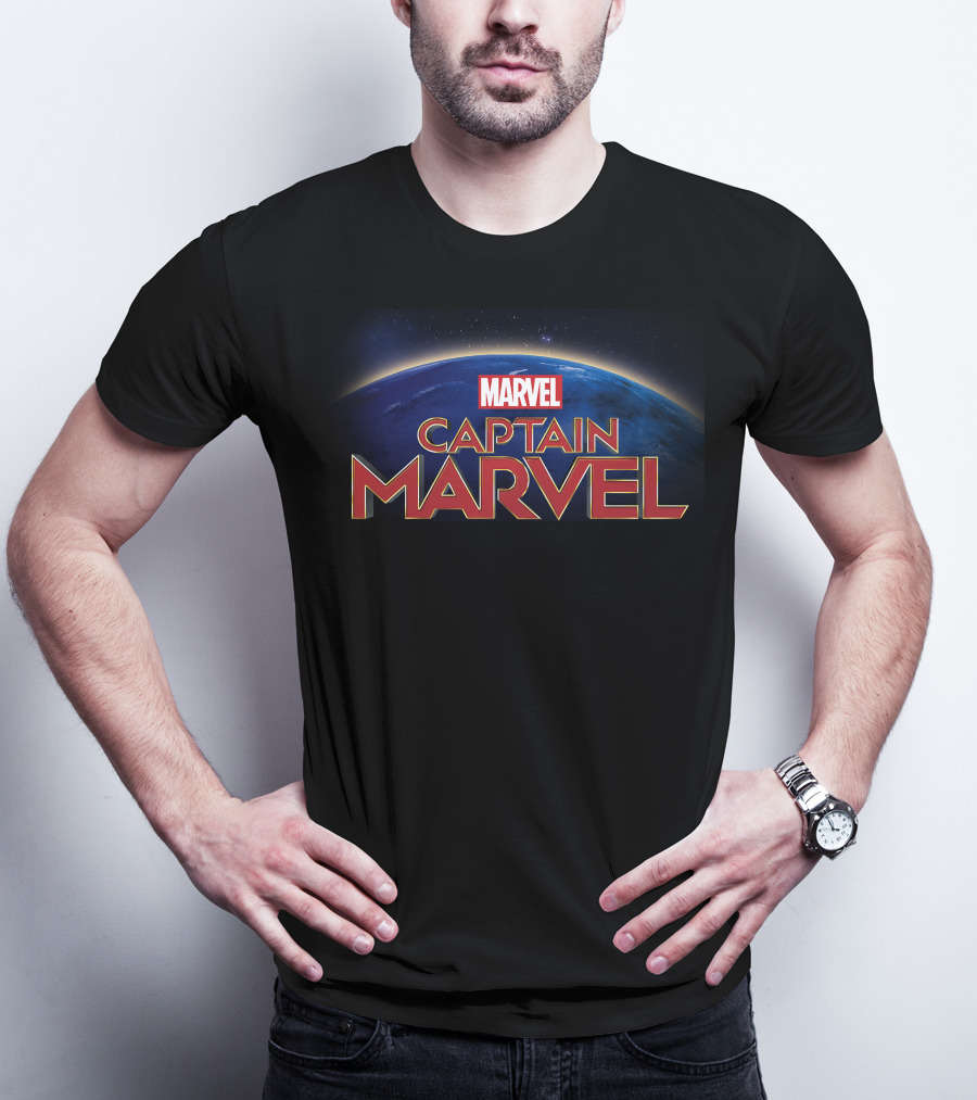 MARVEL Captain Marvel Over Earth Movie T-Shirt