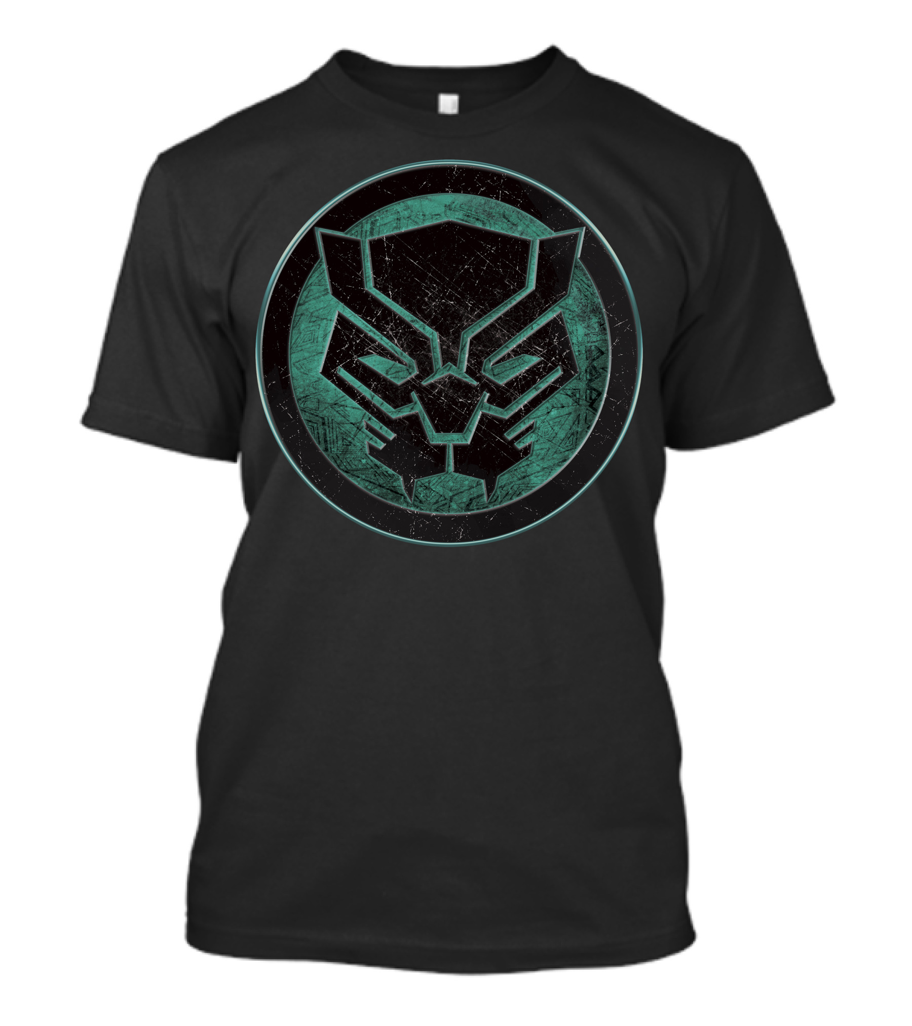 Marvel Black Panther Distressed Green Emblem Circle T-Shirt